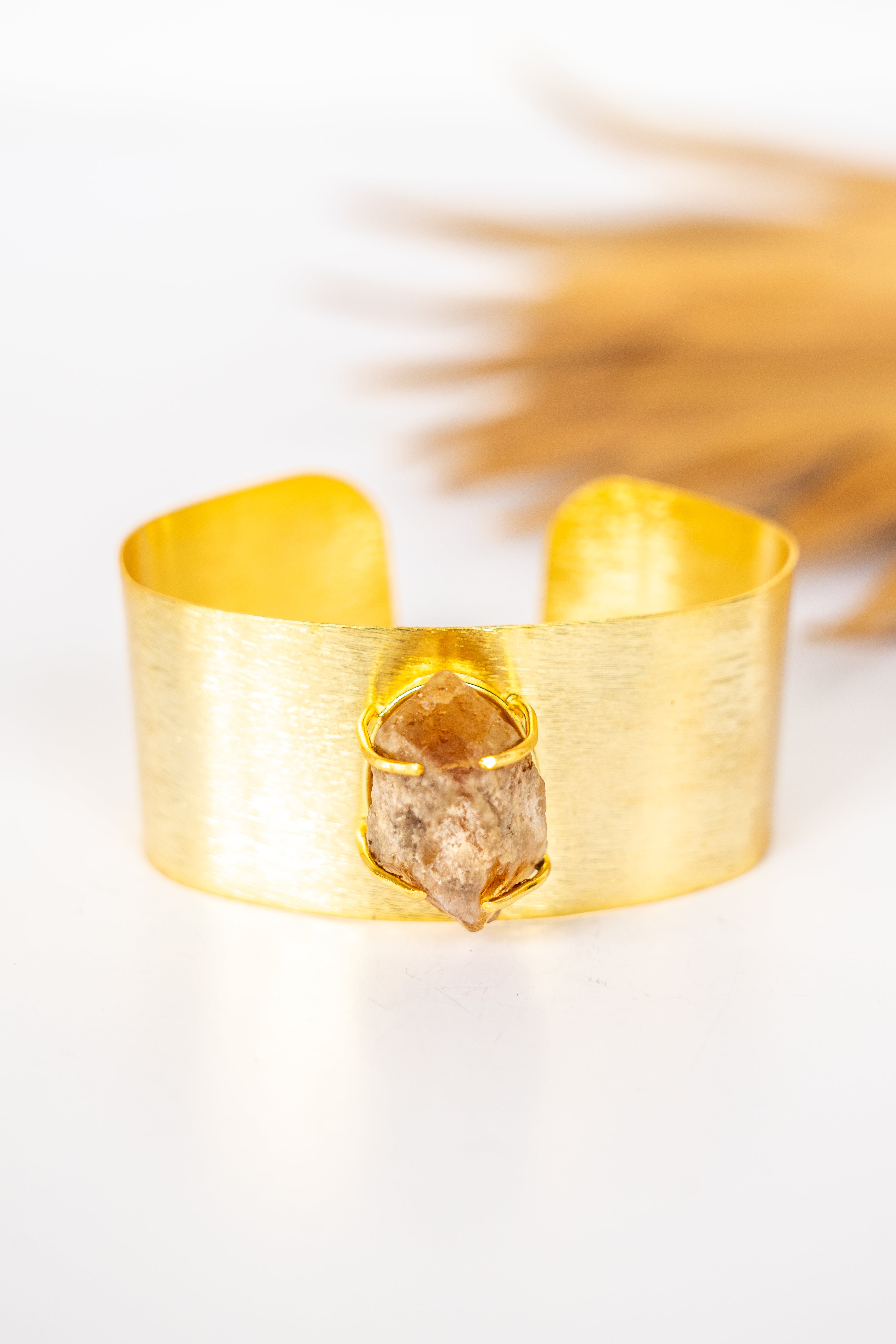 Dasha Smoky Quartz Golden Cuff – Bali Queen