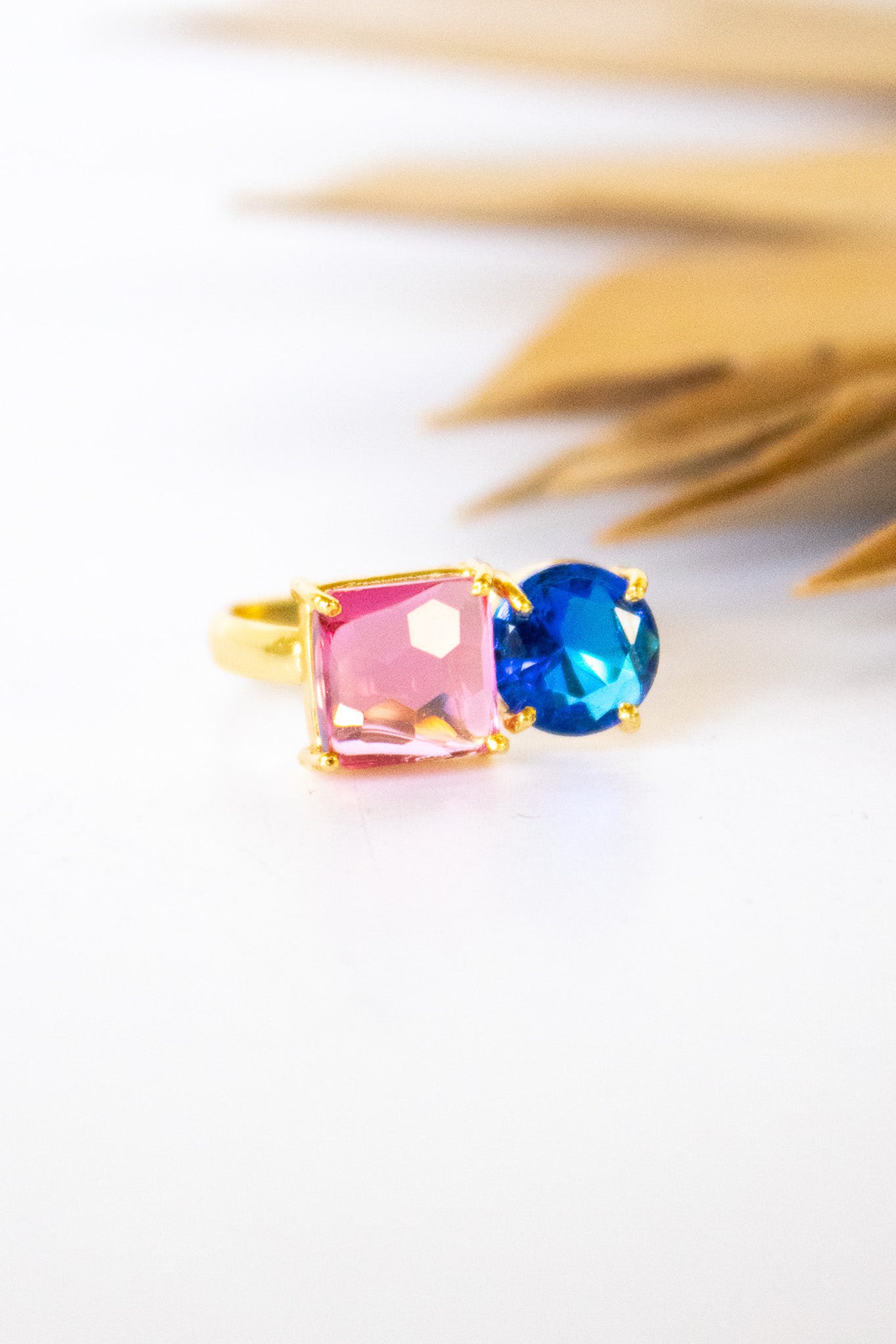Dasha Zunzite & Sapphire Ring – Bali Queen